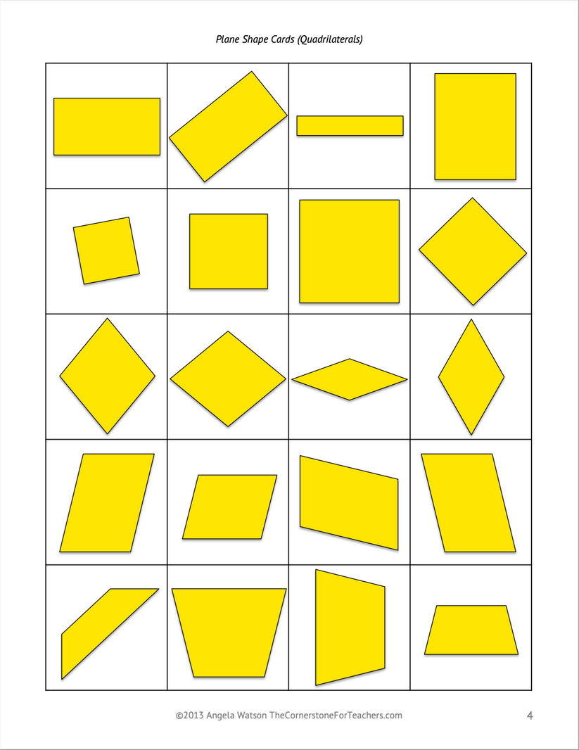 FREE 2D Shape Cards for sorting, matching, and other geometry activiti ...