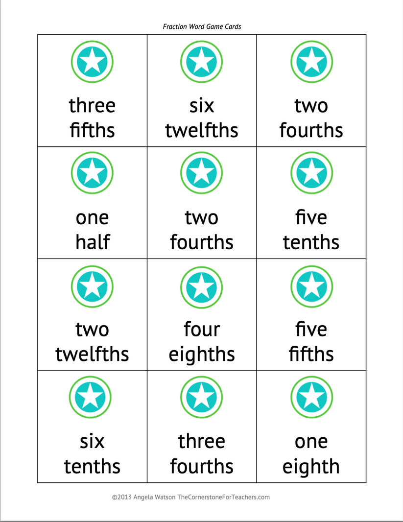 FREE Fraction Cards for sorting, matching, & other hands-on activities ...
