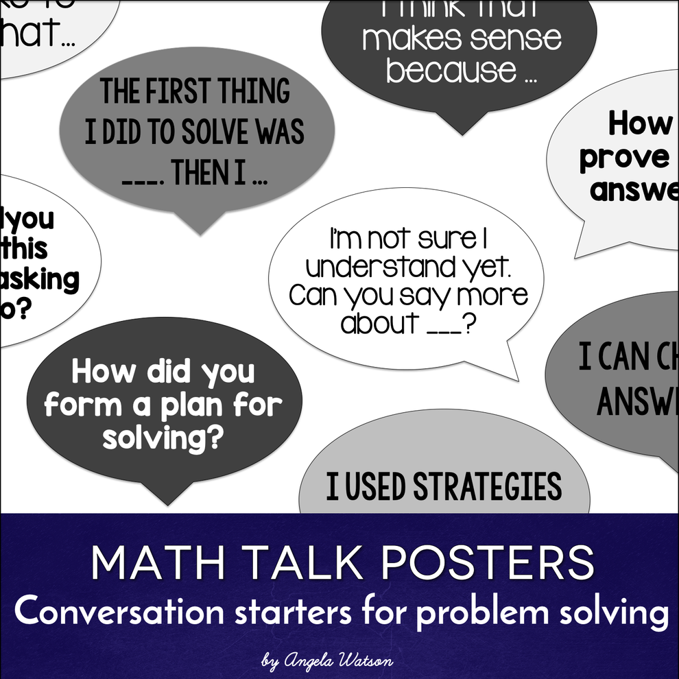 Math Talk Posters: Student conversation starters for problem solving ...